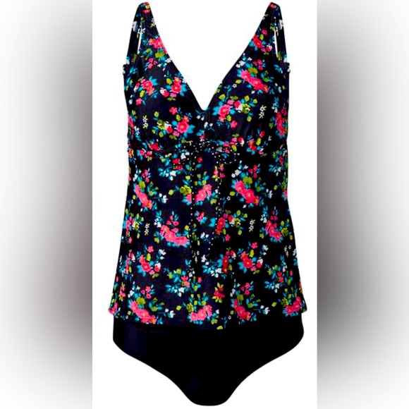 Lascana For Venus | Swim | Lascana Midnight Bloom Tankini Set | Poshmark